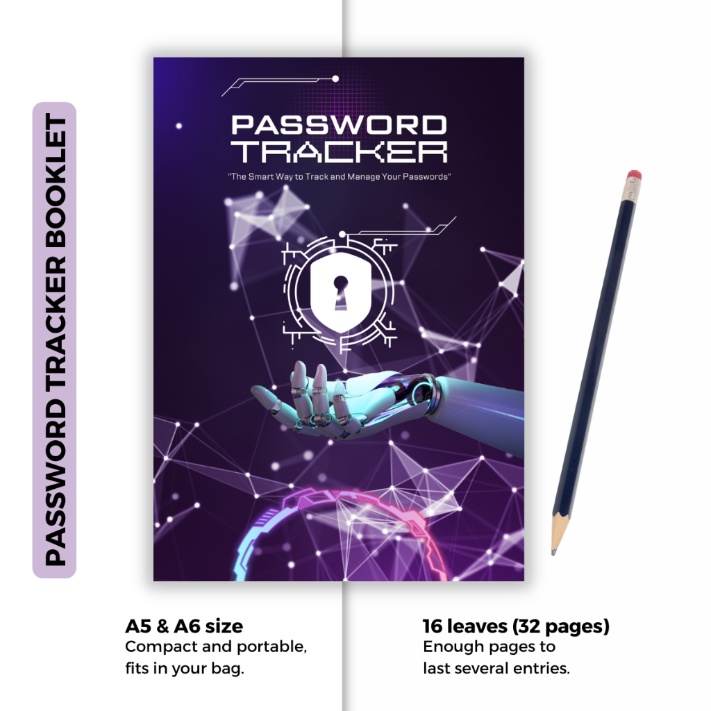 Password Tracker Booklet – A5 & A6 Sizes | 32 Pages | Laminated Cover ...