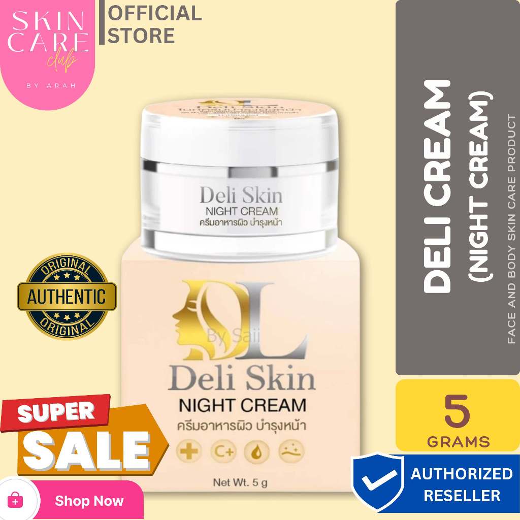 DELI SKIN NIGHT CREAM FOR ACNE, MELASMA, DULL SKIN | 5g | DL | THAILAND ...