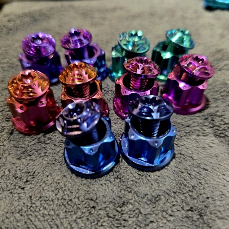 gr5 titanium axel bolts pair nuts & lock | Shopee Philippines