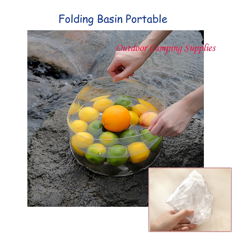 Outdoor Camping PVC Basin Folding Portable Wash Basin Multifunction ...