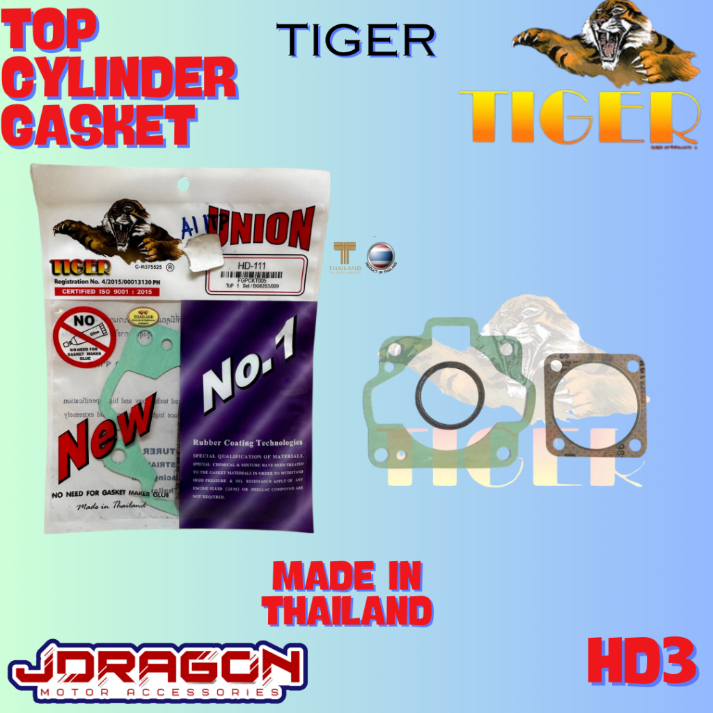 TIGER TOP GASKET SET (HD3) CYLINDER HEAD & BLOCK SET (100% MADE IN ...