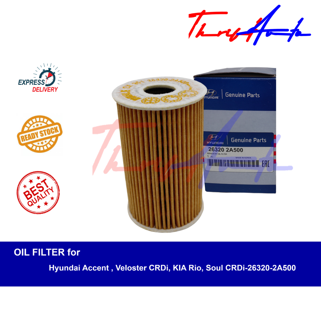 Oil Filter for Hyundai Accent, Veloster CRDi, KIA Rio, Soul CRDi ...