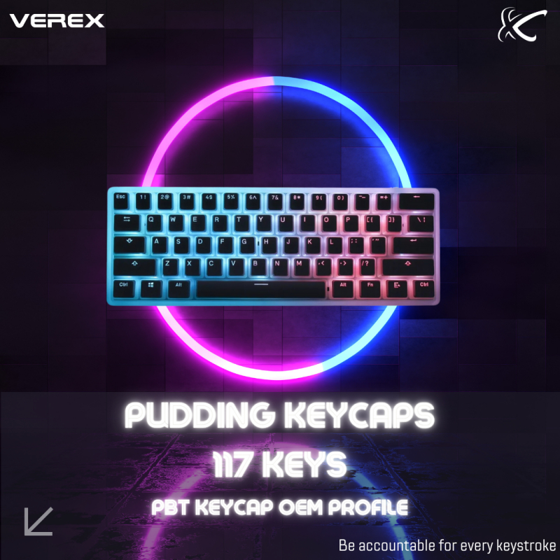 Verex Pudding Keycaps 117 Keys For Mechanical Keyboard PBT Keycap OEM ...