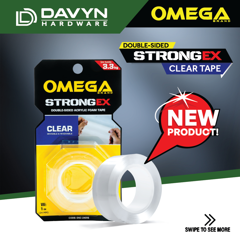 OMEGA StrongEX Double-Sided Acrylic Foam Tape - Clear | Invisible ...
