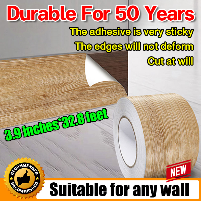 10Mx12cm Self adhesive pvc skirting Line Wood Baseboard waterproof ...