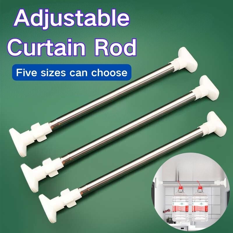 Multi Functional Stainless Steel Curtain Rod Adjustable Drying Rack ...