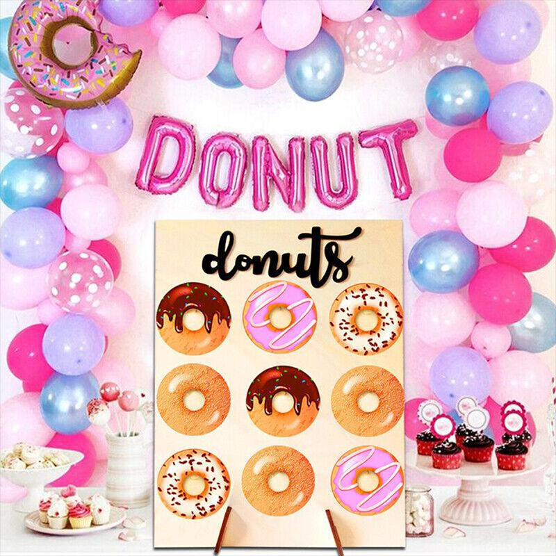 Wooden Donuts Wall Display Stand Holder Candy Sweets Doughnut Rack for ...