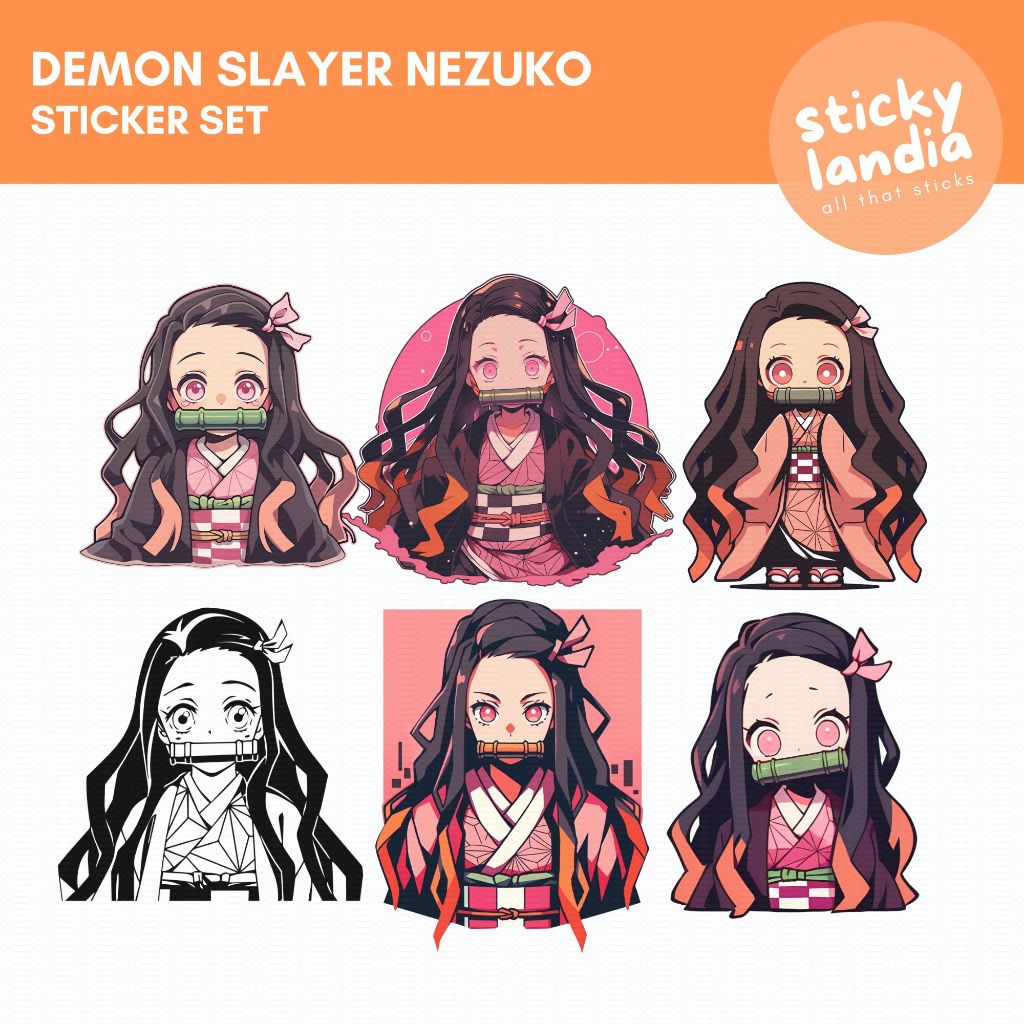 Demon Slayer Nezuko Vinyl Sticker Set | For Laptop Tumbler Phone ...