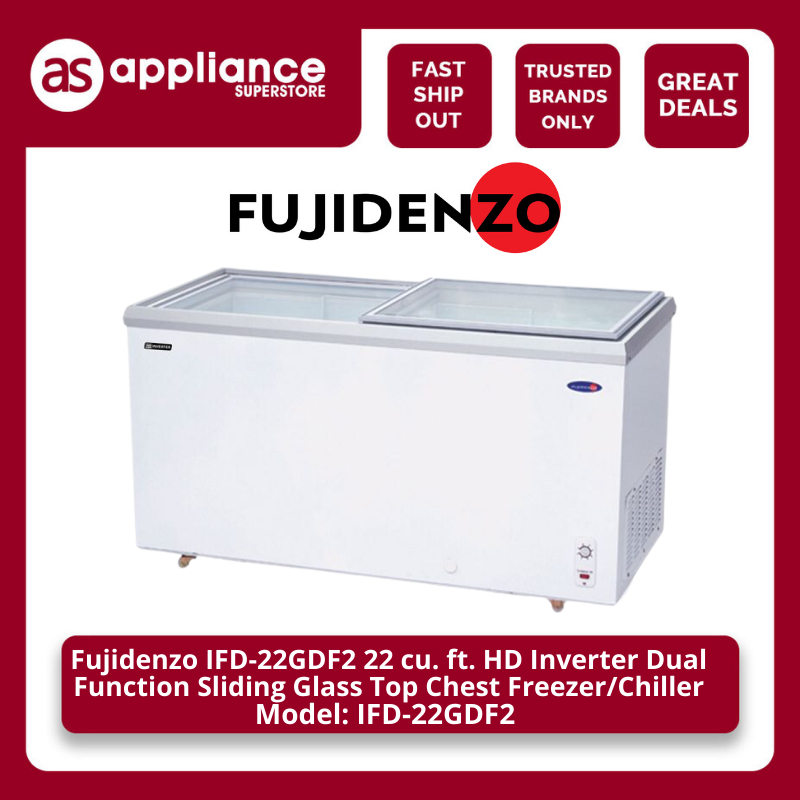 Fujidenzo IFD-22GDF2 22 cu. ft. HD Inverter Dual Function Sliding Glass Top Chest Freezer ...