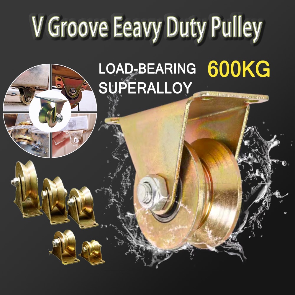 V-U Groove Gate Roller Wheel Heavy Duty Rigid Casters For Inverted ...