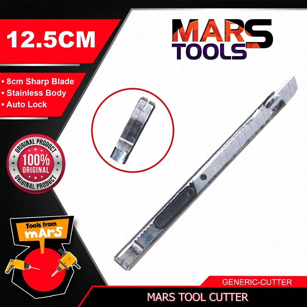 Mars Tools Cutter 12.5CM Handy Utility Cutter Stainless Snap-off Blade ...