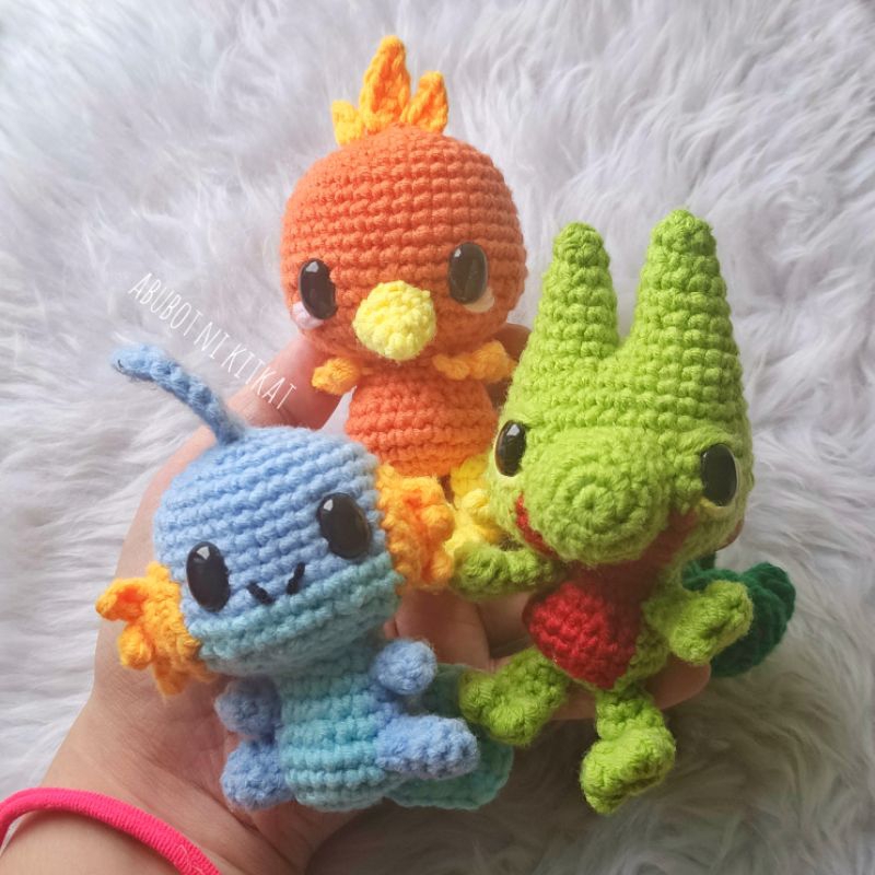 Pokemon Crochet Gen 3 Starters • Torchic, Mudkip, and Treecko Amigurumi ...