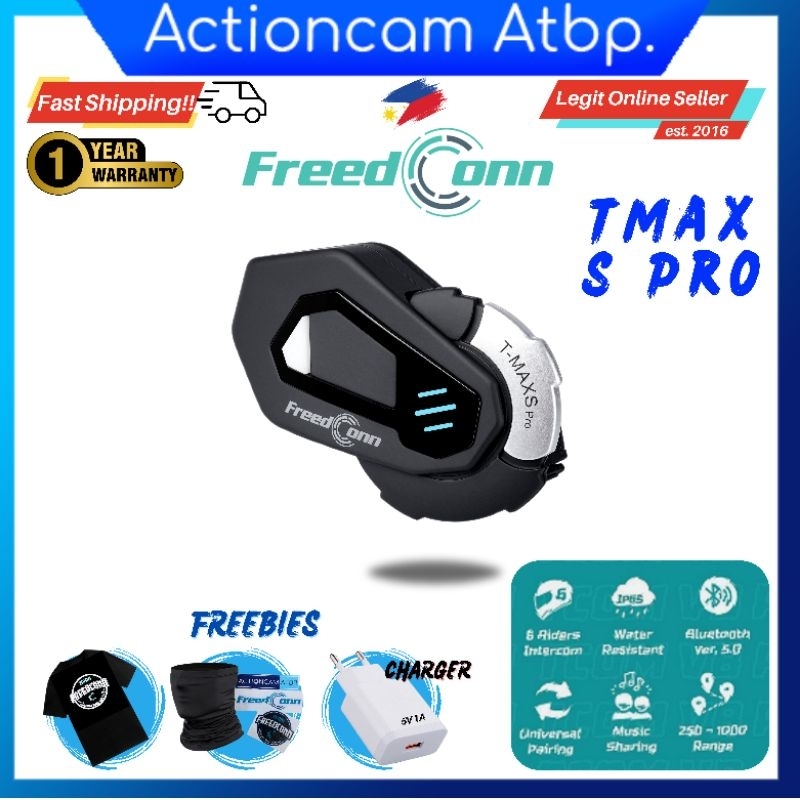 FreedConn TMAX-S PRO Motorcycle Helmet Intercom Bluetooth Headset ...