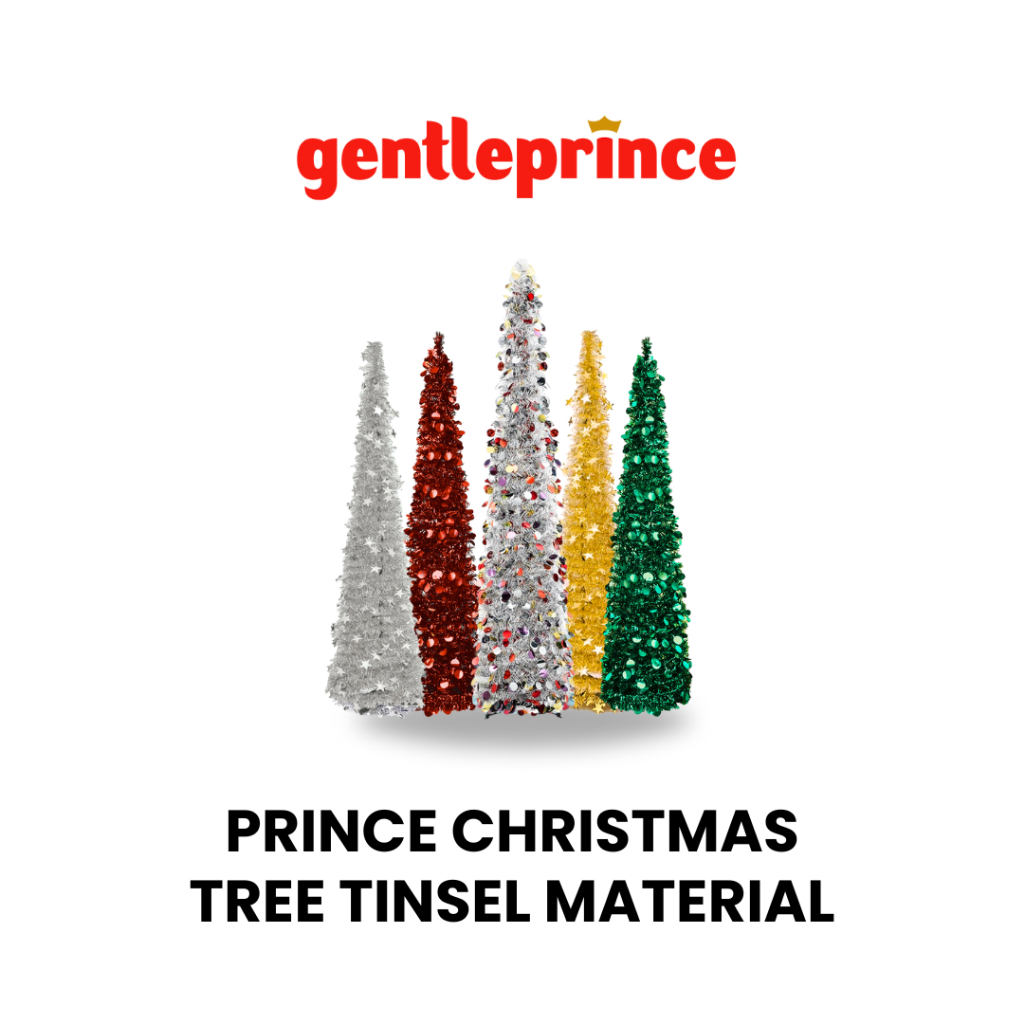 Prince Christmas Tree - Tinsel Material 6ft. Holiday Decoration Pop up ...