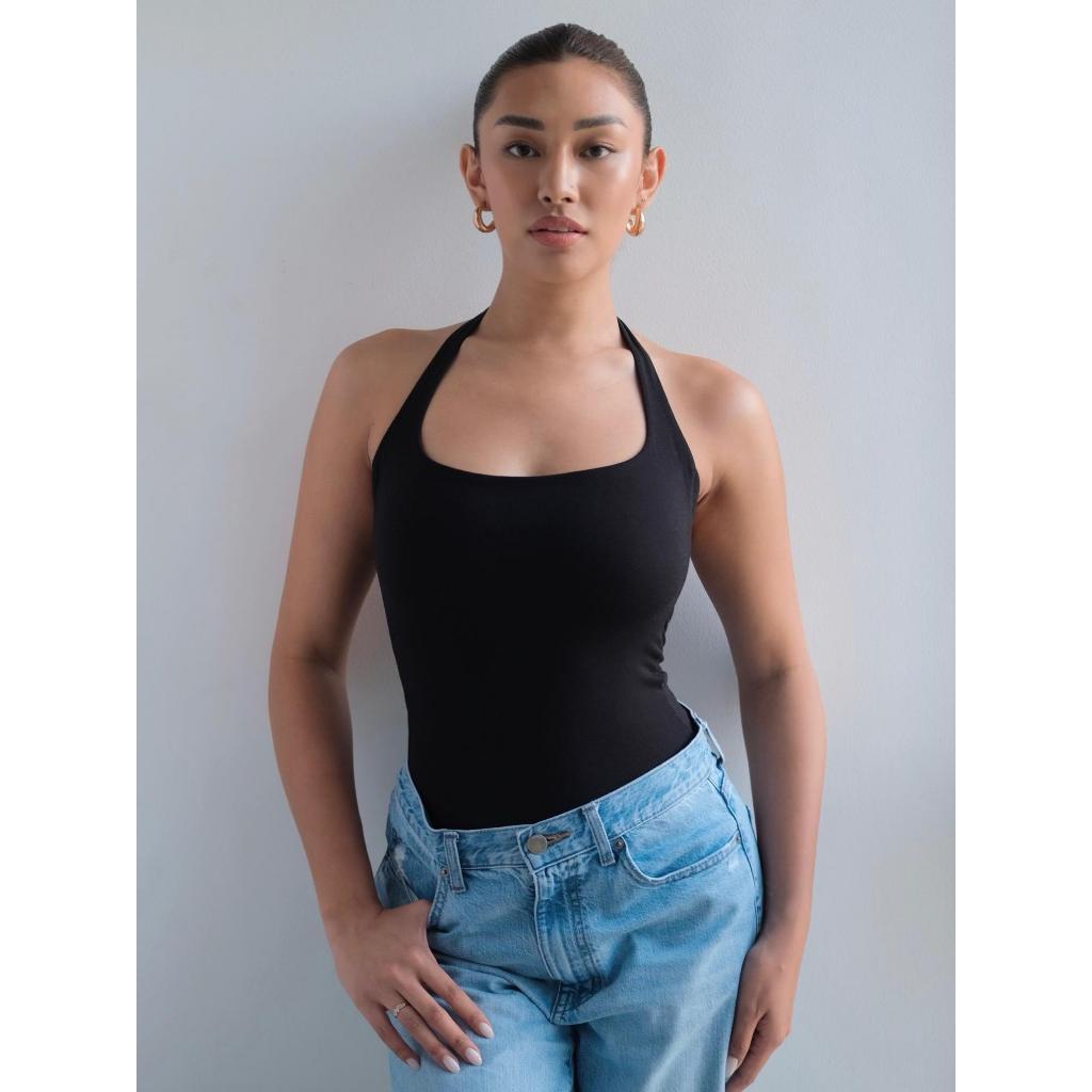 Mera Matilda Halter Top Slim-fitting Womenswear Cotton Plain Basic ...