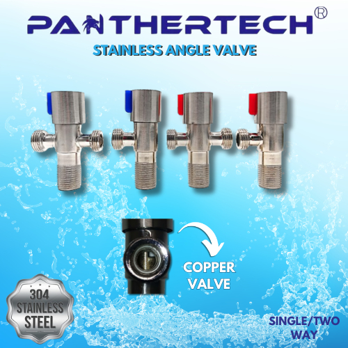 PANTHERTECH STAINLESS 304 ANGLE VALVE SINGLE/TWO WAY BLUE/RED WITH ...