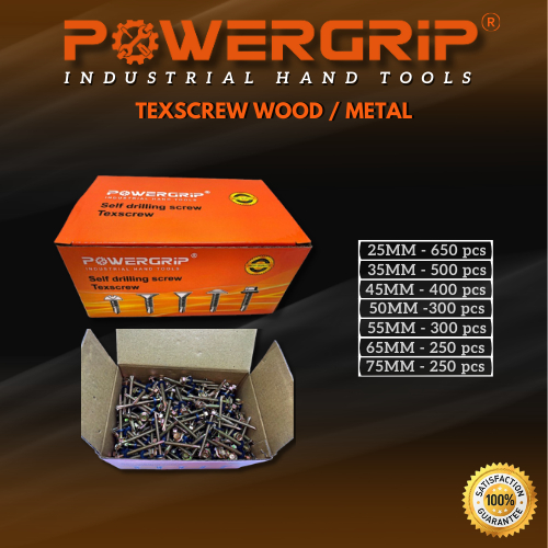 100 PCS POWERGRIP TEX SCREW WOOD&METAL | Shopee Philippines
