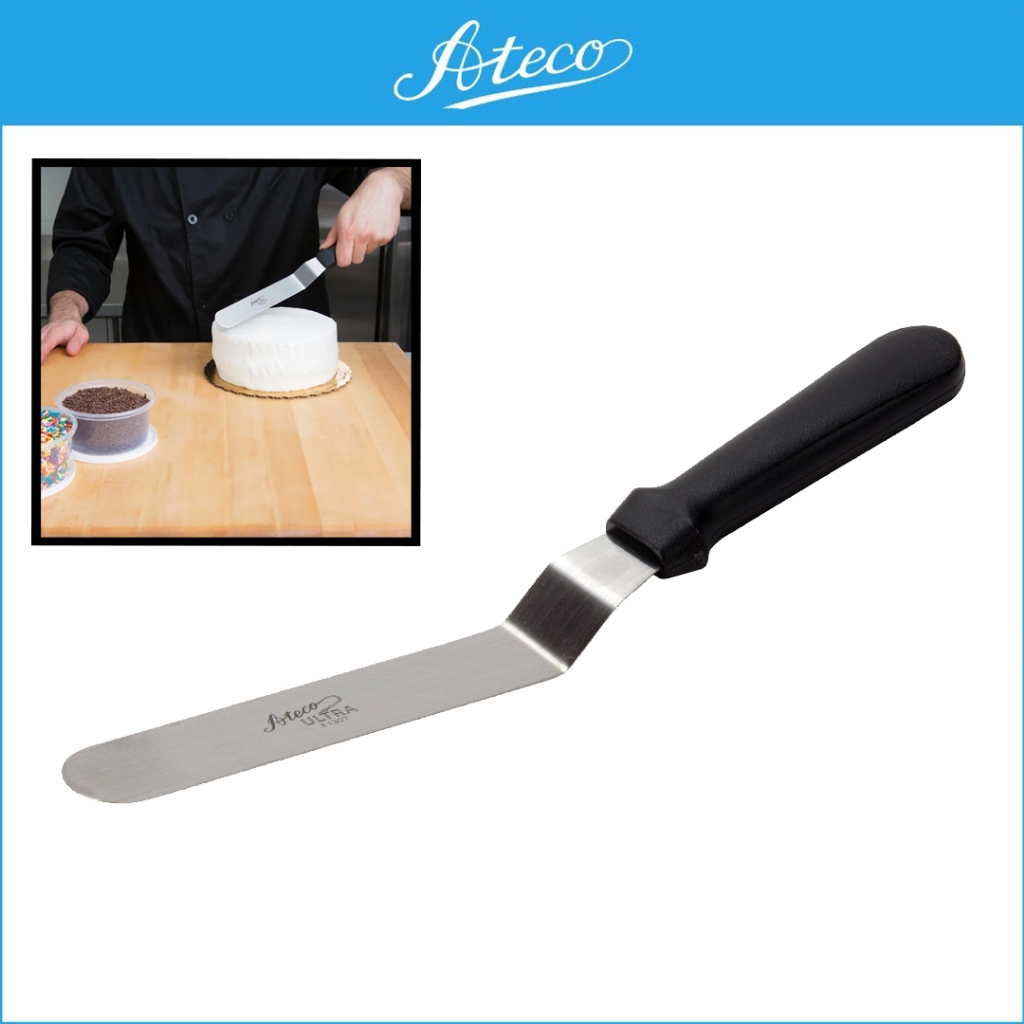 Ateco 1307 7 3/4" Blade Offset Baking / Icing Spatula with Plastic ...