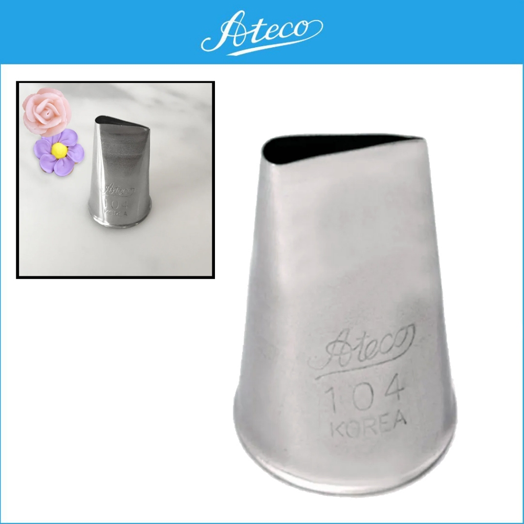 Ateco 104 Rose Piping Tip Stainless Steel Icing Tip ( Set of 2 ...