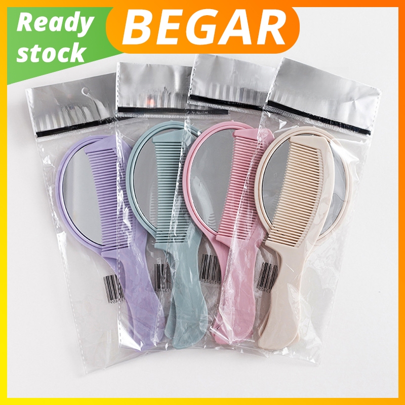 Hairdresser Comb Mirror Set Portable Comb Mirror Integrated Cute Girl ...
