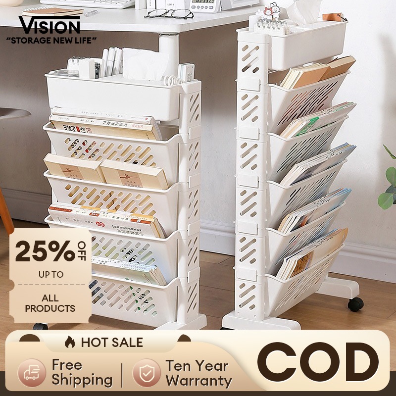 Vision Bookshelf Office File Storage Shelf Desk Book Storage Rack With ...