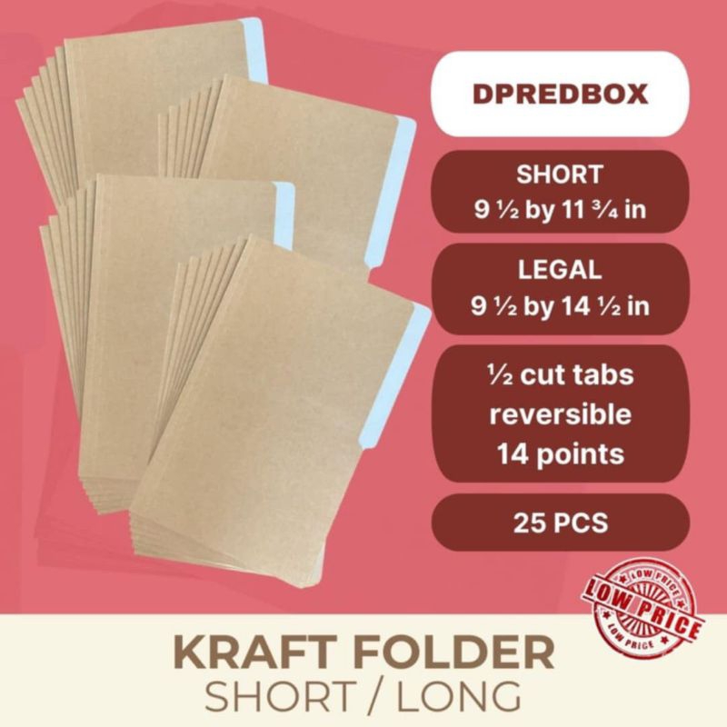 25pcs Kraft Folder Long Short Brown 14pts School Office Suppy ...