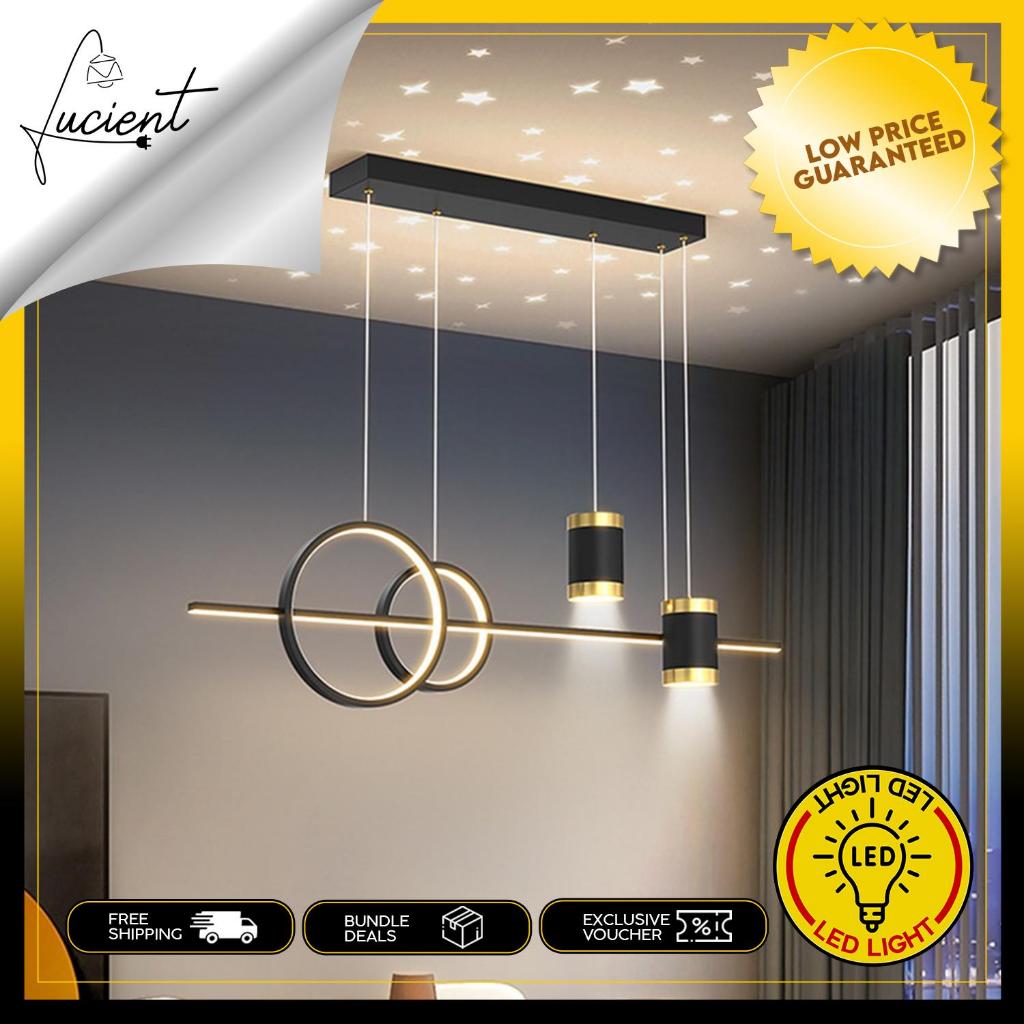 LUCIENT Black LED Chandelier Lighting Dimmable Dining Room Chandelier ...