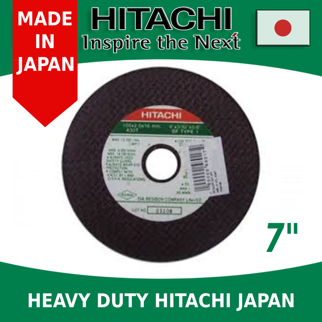 [JAPAN] HITACHI cut off wheel size 7" MADE IN JAPAN ORIGNAL HITACHI ...