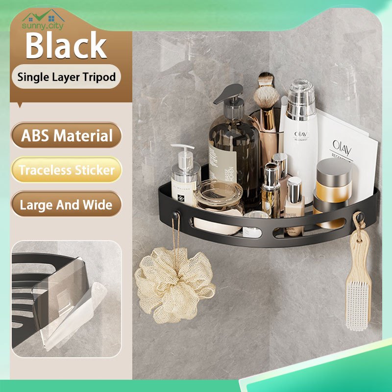 Bathroom Corner Shelf Punch-free Wall Mounted Triangle Storage Rack ...