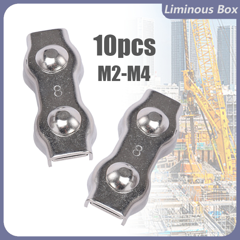 10pcs Stainless Steel Wire Rope Clips Dual Chuck Lock Clamp For M2 M3 ...