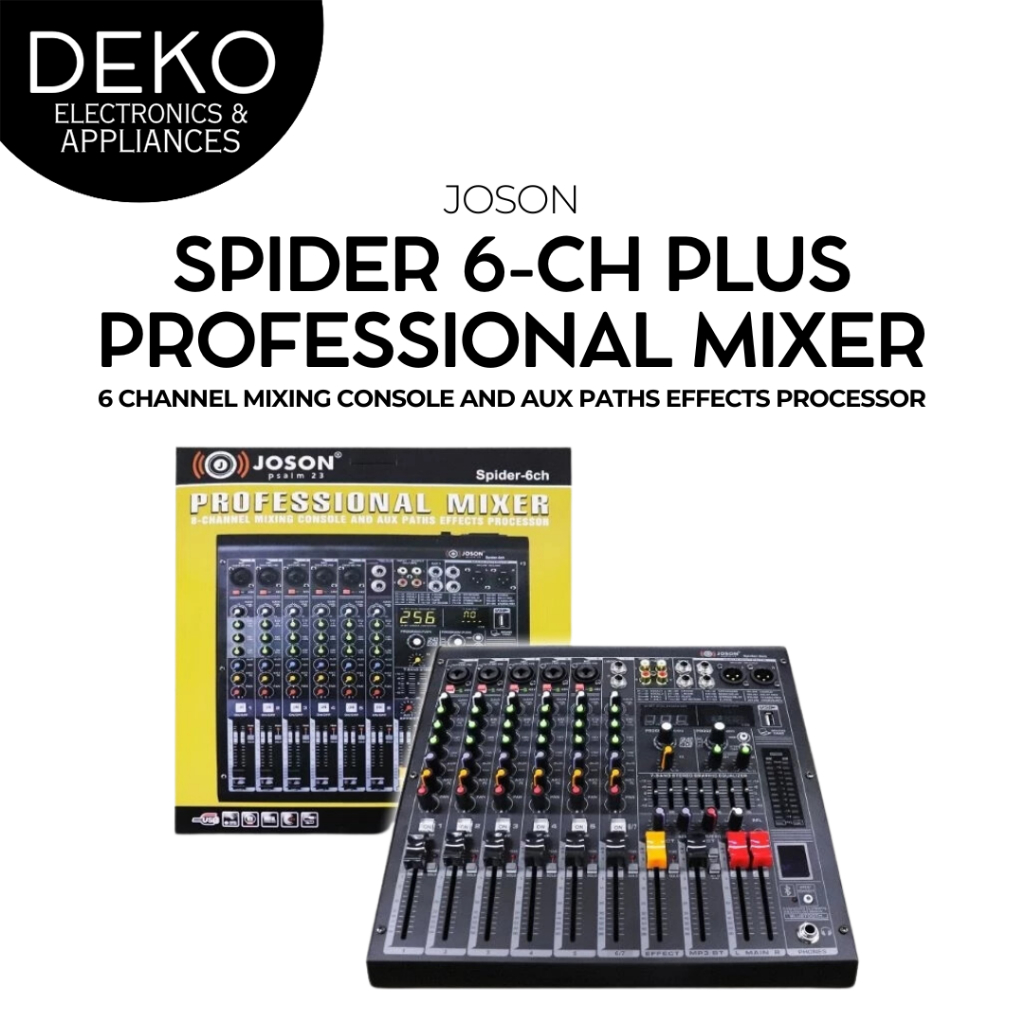 Joson Spider 6 Plus Professional Audio Mixer 6 Channel Mixing Console ...
