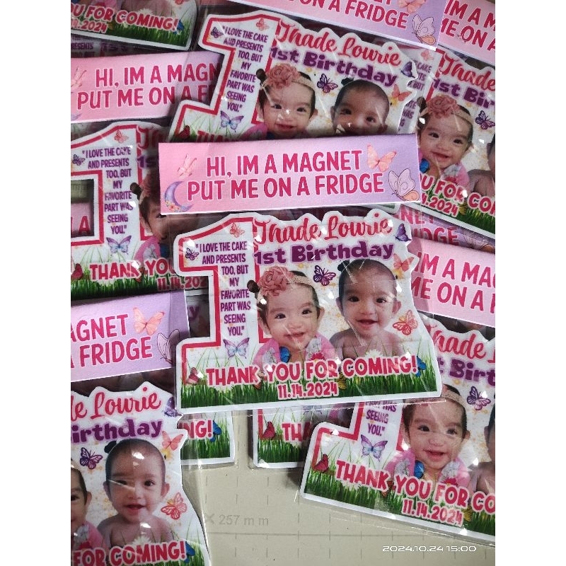 NUMBER SHAPED REF MAGNET SOUVENIR FOR BIRTHDAY CHRISTENING BIGGER THAN ...