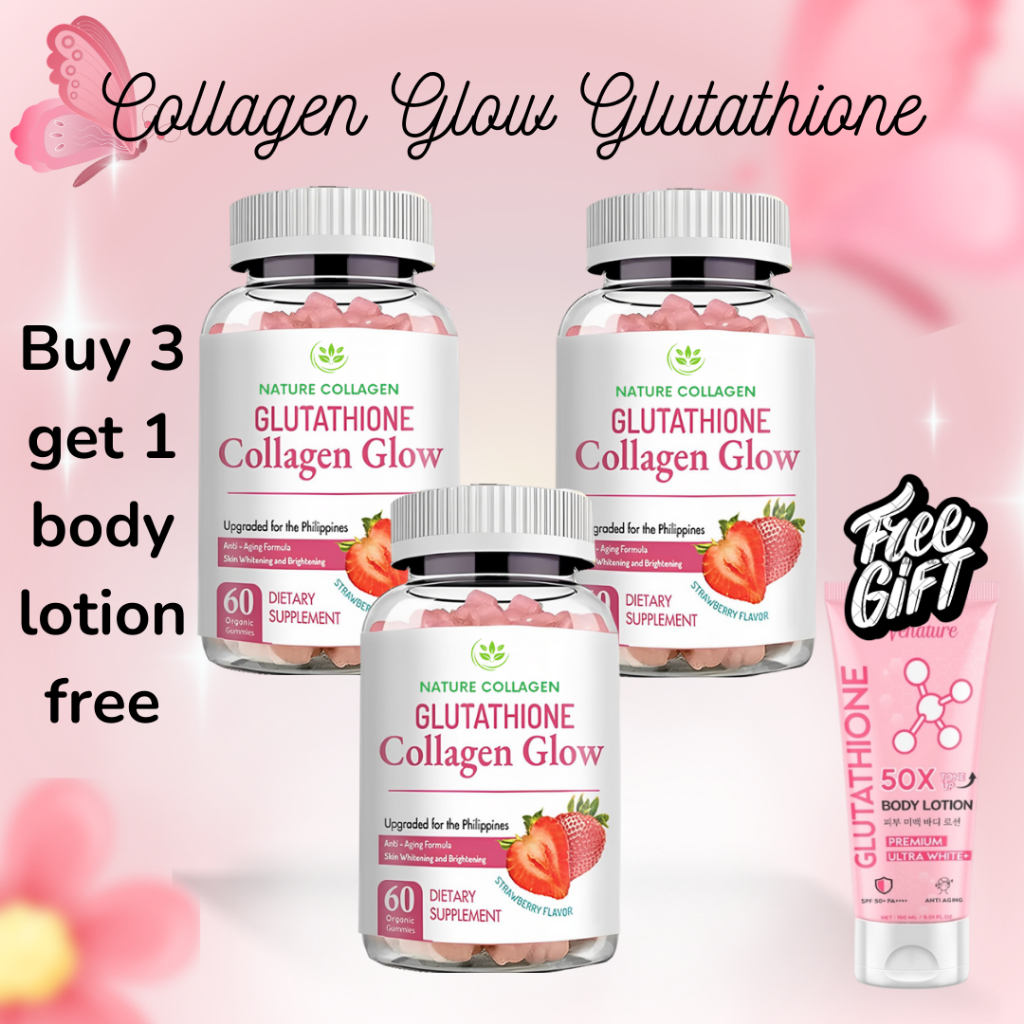 [FREE GIFT] NATURE GLOW Glutathione Collagen Glow Gummies Original Anti ...