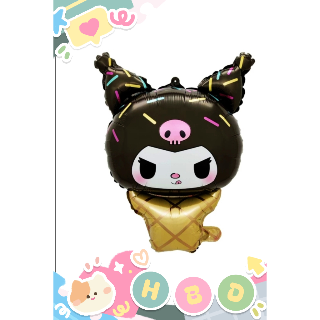 25 inches ice cream cone Kuromi head Mascot Cute Sanrio theme party ...