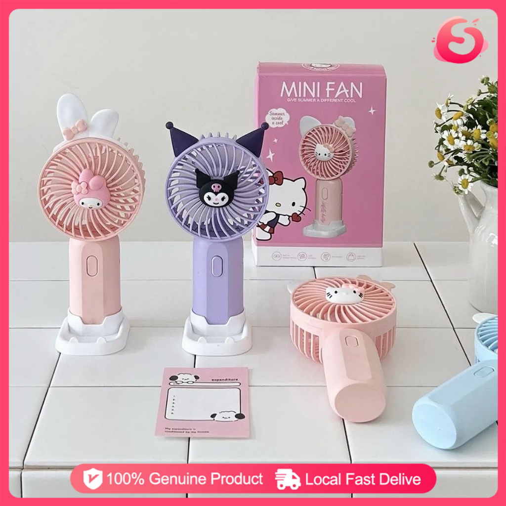 Sanrio Kuromi Cartoon Portable Fans USB Rechargeable Fan Handheld Small ...