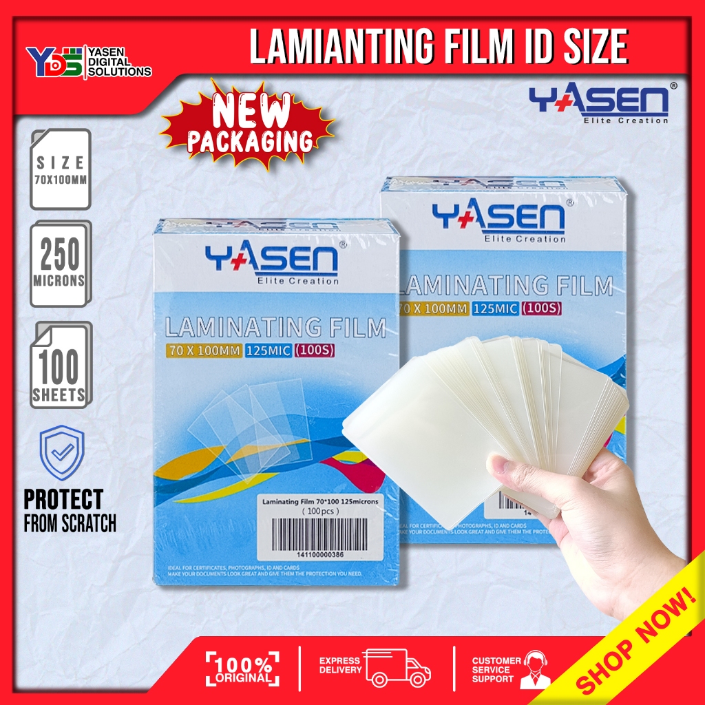 Yasen Laminating Film 70mm x 100mm 250 microns (100 Sheets) | Shopee ...