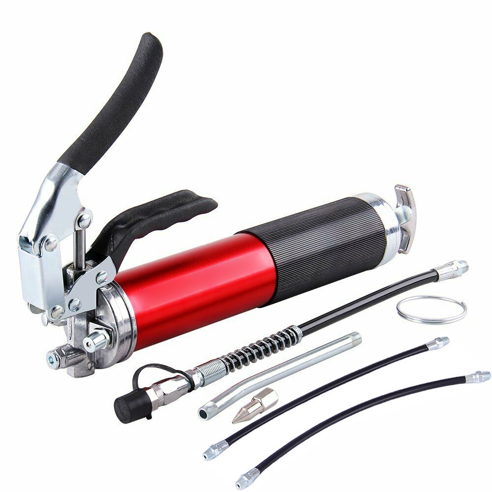 Grease Gun Pump Heavy Duty 8000PSI 14 Oz 12" Flex Hose 400cc Pistol ...