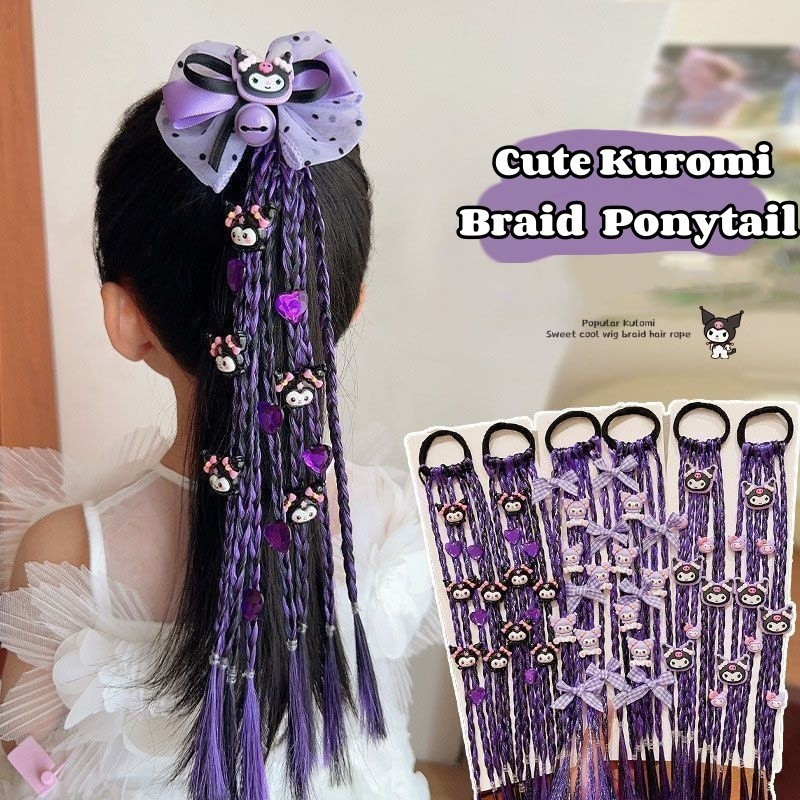 1pcs/Kawaii Kuromi Hair Ties Hair Ring Ornaments Hair Rope Cartoon Wig ...