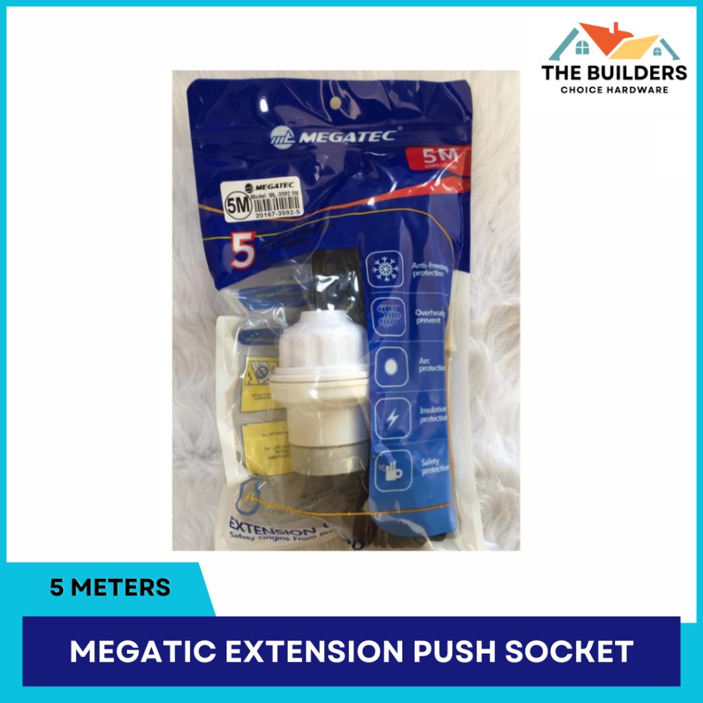 MEGATIC EXTENSION SOCKET 5 METERS WITH PUSH BUTTON WHOLESALE COD ...