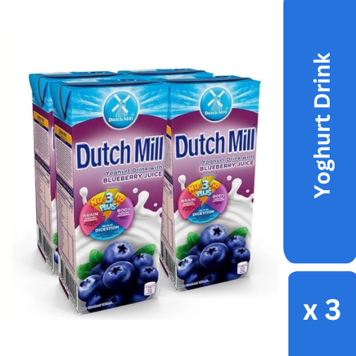Dutch Mill Yoghurt Drink Blueberry Juice 4 Packs 180mL , Bundle of 3 ...