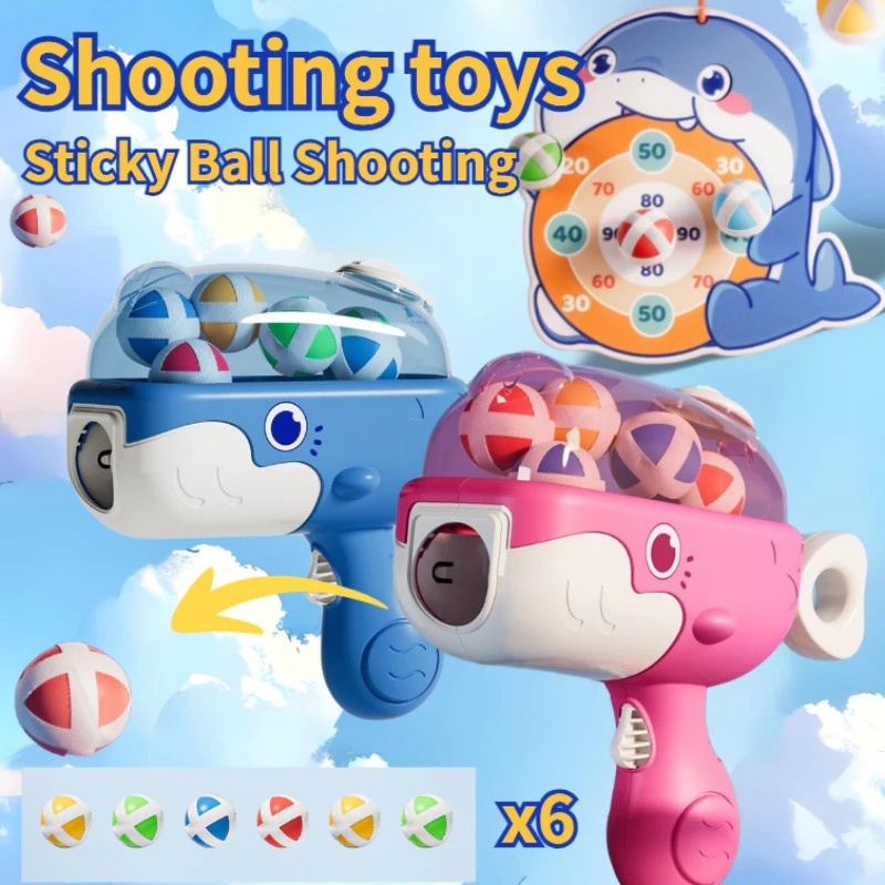 BS Children's Whale Ejection Ball Gun Toy Sticky Ball Shooting Toy ...