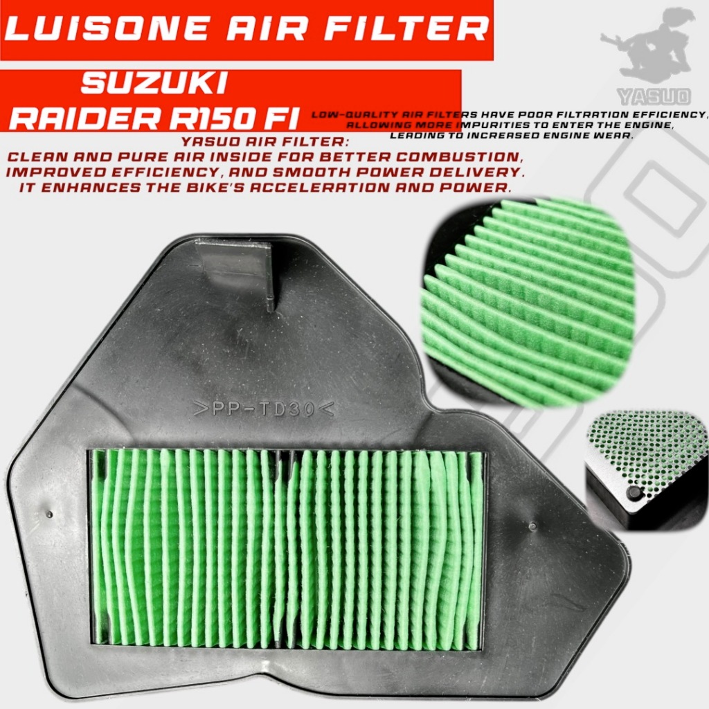 YASUO Air Filter Element Suzuki Raider R150 Fi Air Cleaner Element High ...