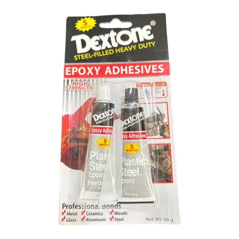 DEXTONE WELDTITE Steel Epoxy Adhesive 5 Minutes Plastic Steel Wood Heat ...