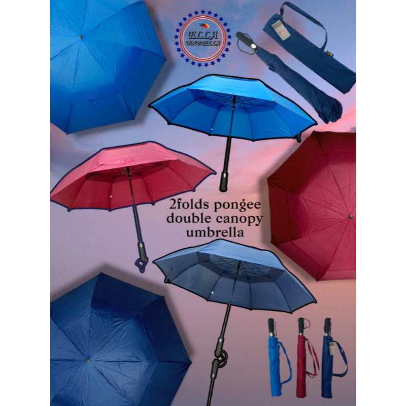 (ellashop) 2 folds Double canopy foam handle Golf Umbrella Large ...