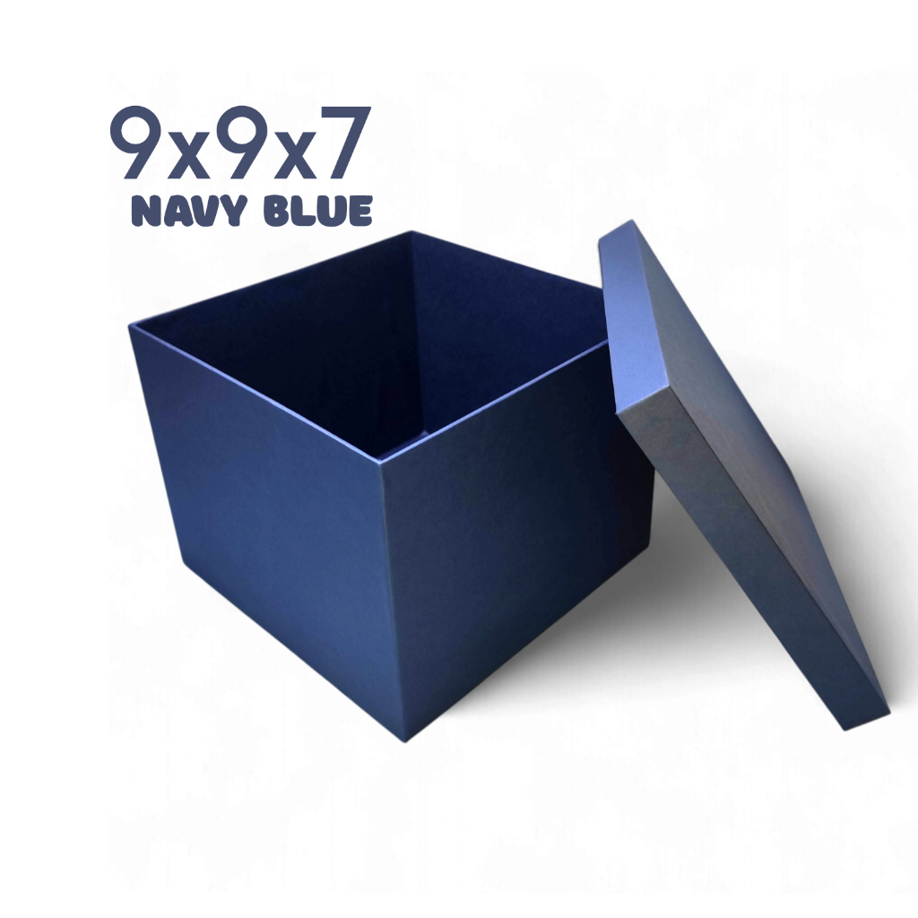 PERSONALIZED GIFT BOX NAVY BLUE 9x9x7 INCHES, STURDY, HIGH QUALITY ...