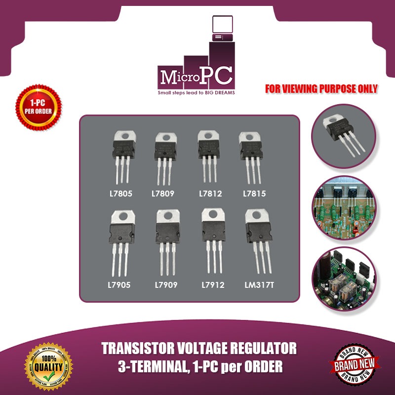 MICRO PC TRANSISTOR VOLTAGE REGULATOR 3-TERMINAL, 1-PC per ORDER ...