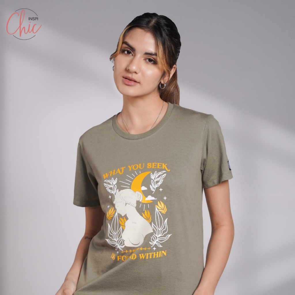 COLLAB by INSPI Mystical VNeck Tshirt For Women Mystical Graphic Tees ...