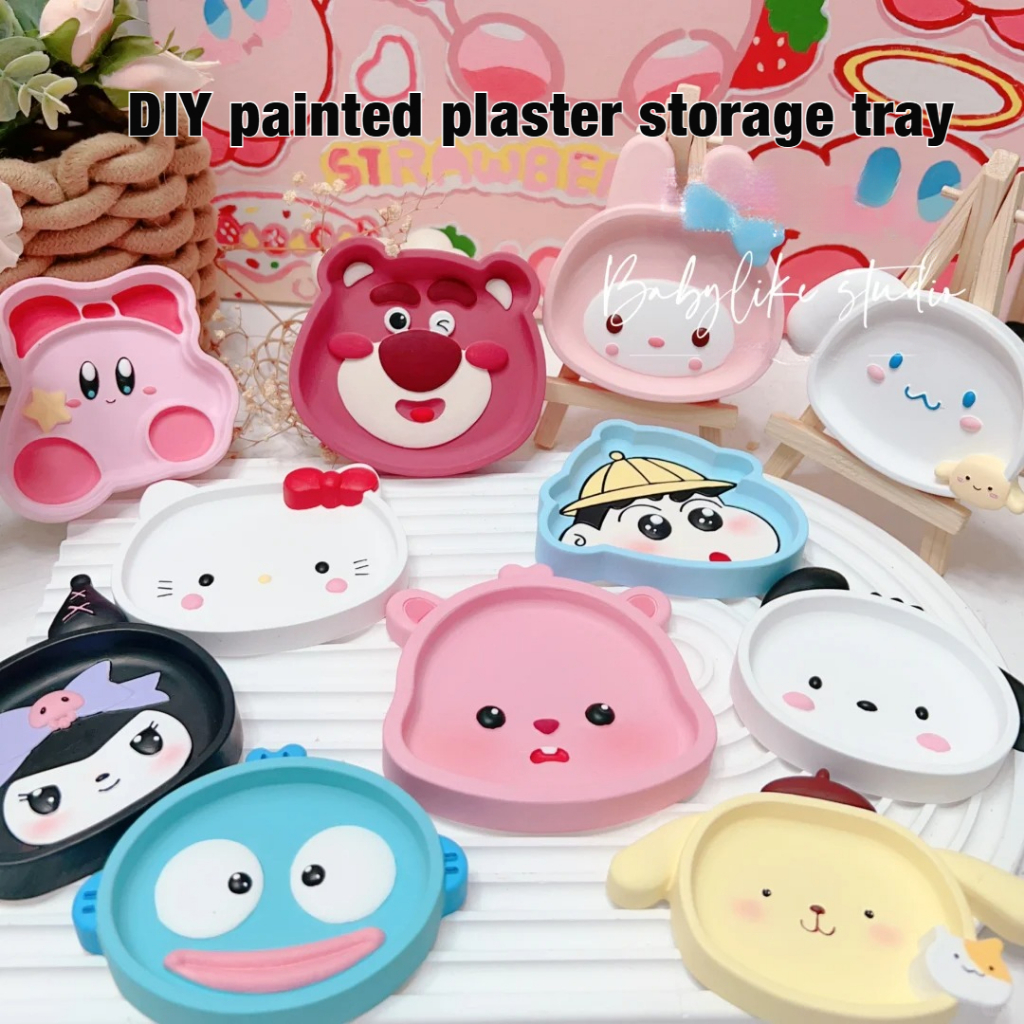 Cartoon Coloring Plaster Doll Educational Toy Plaster Storage tray ...