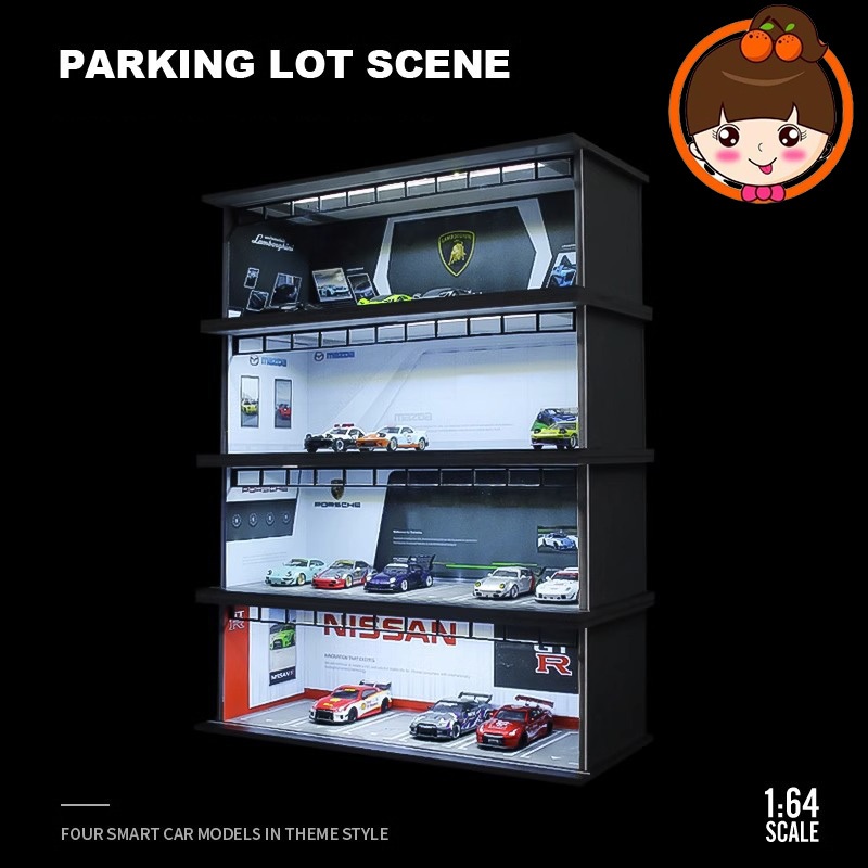 Moreart 1:64 slyce initial d/ Martini/ Jps /Mb Parking Garage Assembled Scene Diorama with Light ...