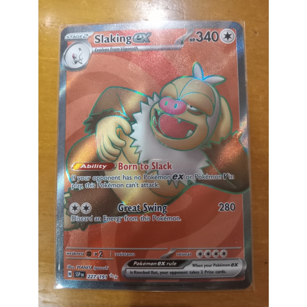 Slaking ex - 227/191 - Full Art Secret Rare SSP Surging Sparks Pokemon ...